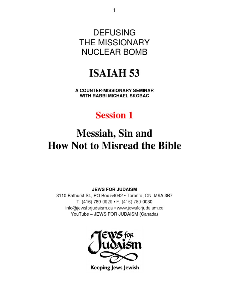Isaiah 53 Seminar Workbook 3 Sessions | PDF | Bible Content | Bible