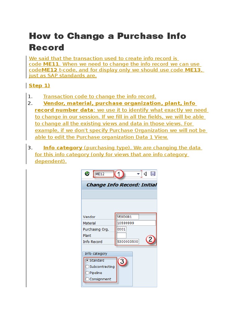 10.how To Change A Purchase Info Record | PDF