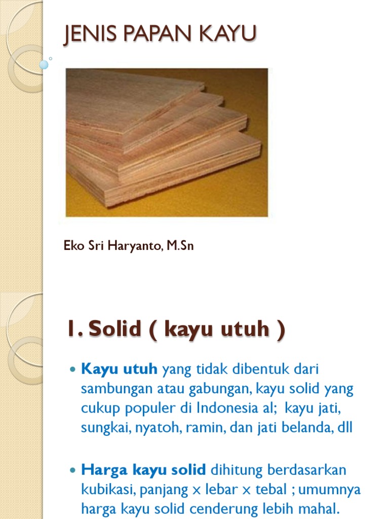 Kayu 3 Jenis Papan Kayu PDF | PDF
