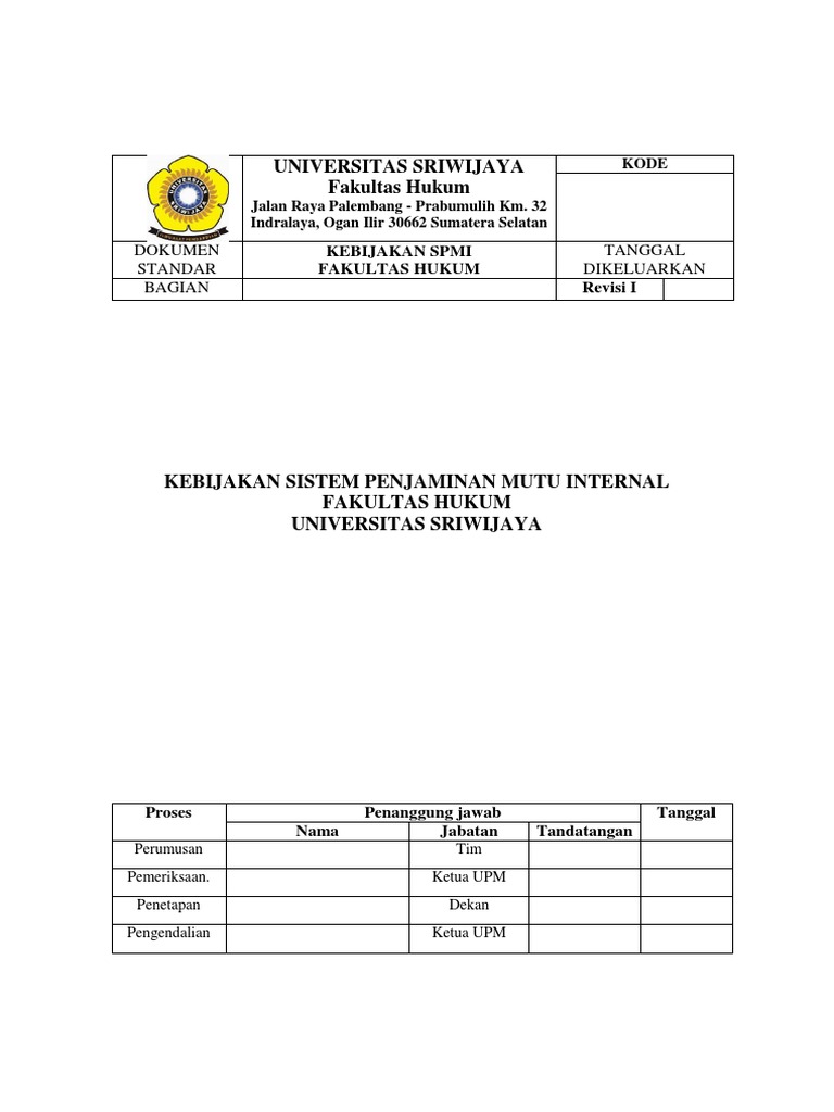 SOP Unit Penjaminan Mutu | PDF