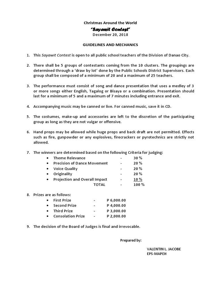 Sayawit Guidelines | PDF