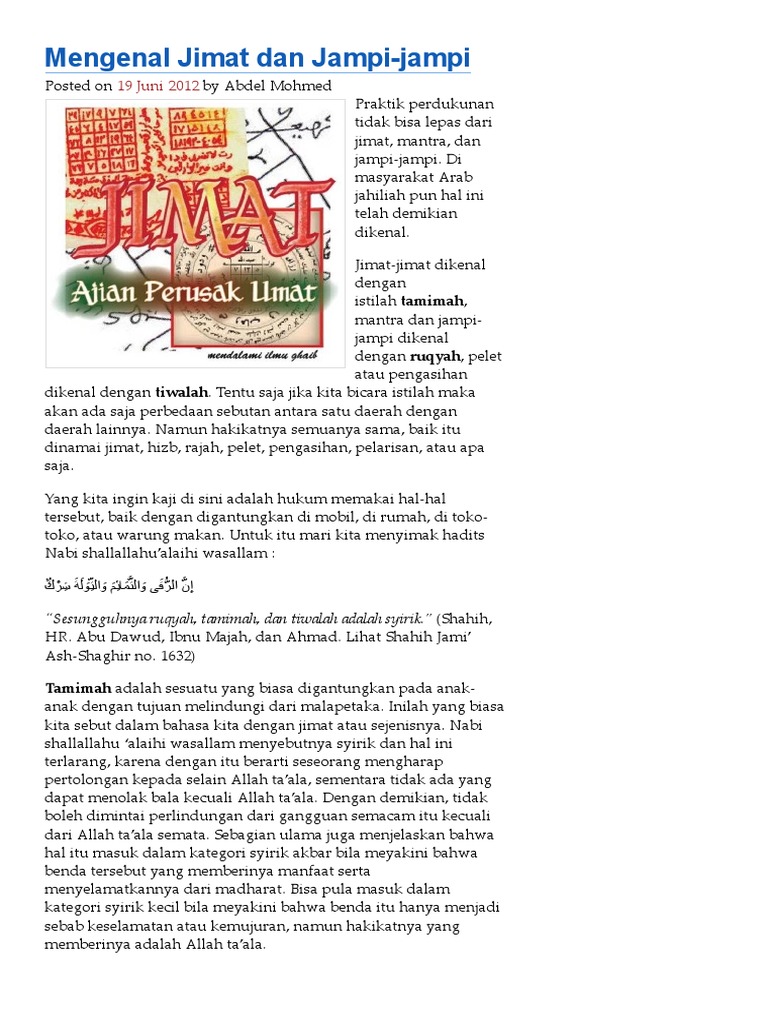 Mengenal Jimat Dan Jampi-Jampi | PDF