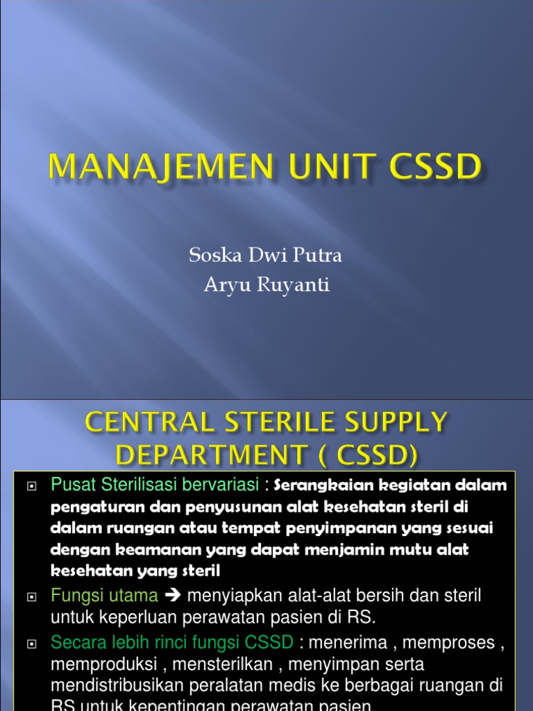Materi Dasar CSSD | PDF | Pengembangan Diri | Kesehatan Holistik