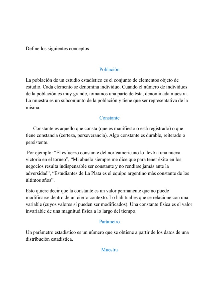 Define Los Siguientes Conceptos | PDF