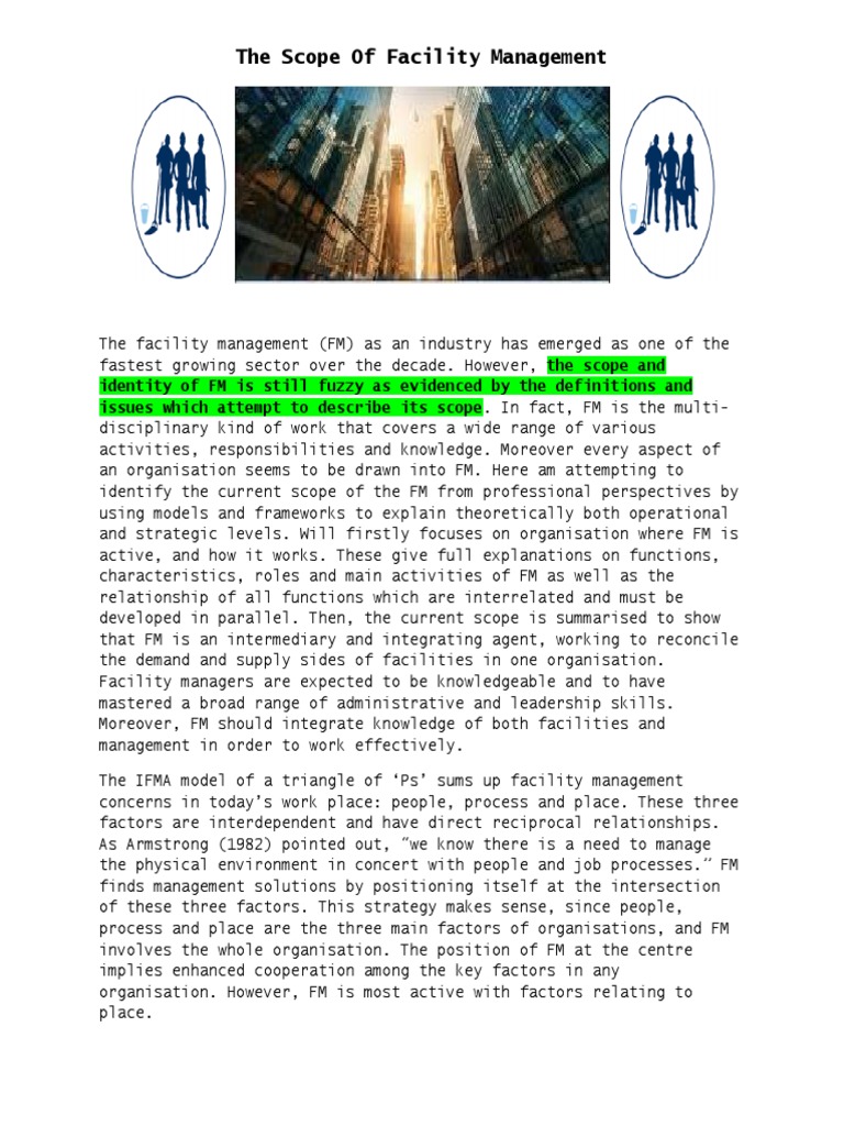 Scope of Facility Management | PDF | Business