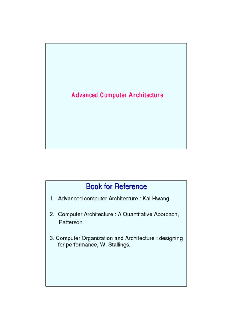 Advanced Computer Architecture: Book For Reference | PDF | Central Processing Unit | Computer ...