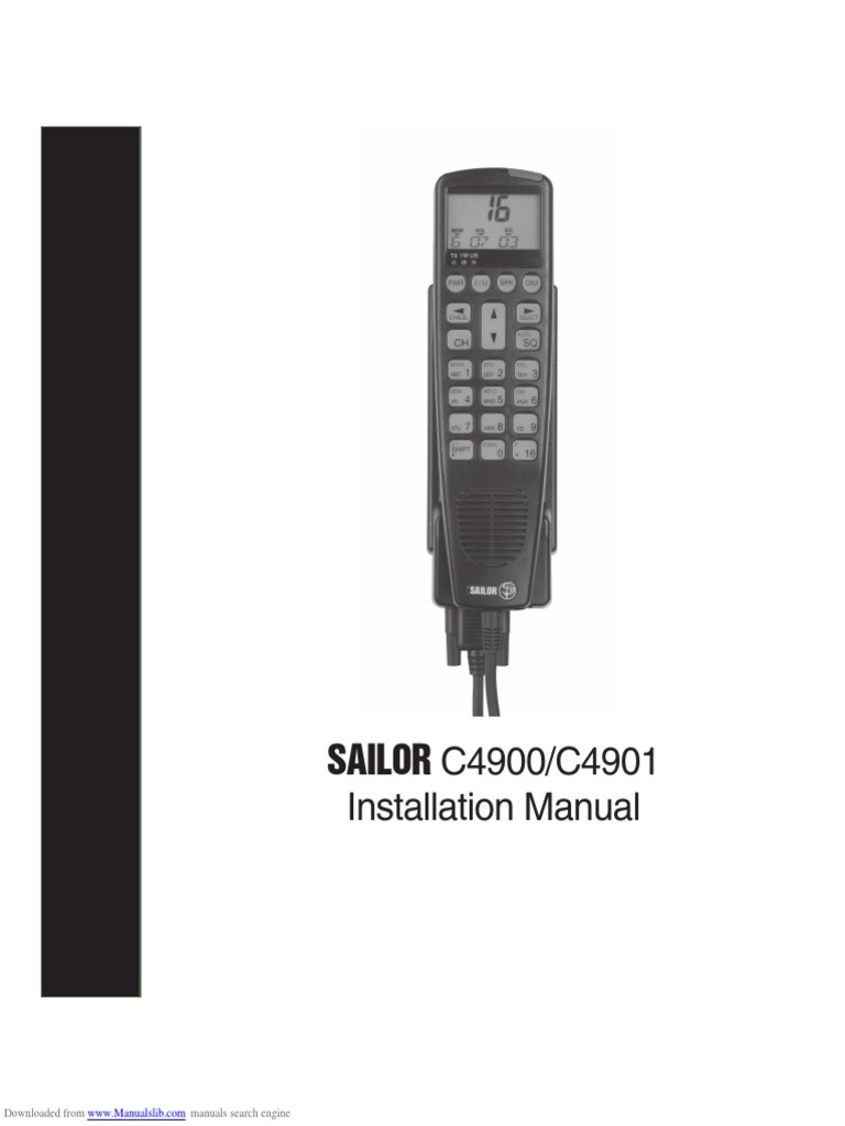 Sailor VHF c4900 Installation Manual | PDF | Electronic Engineering ...