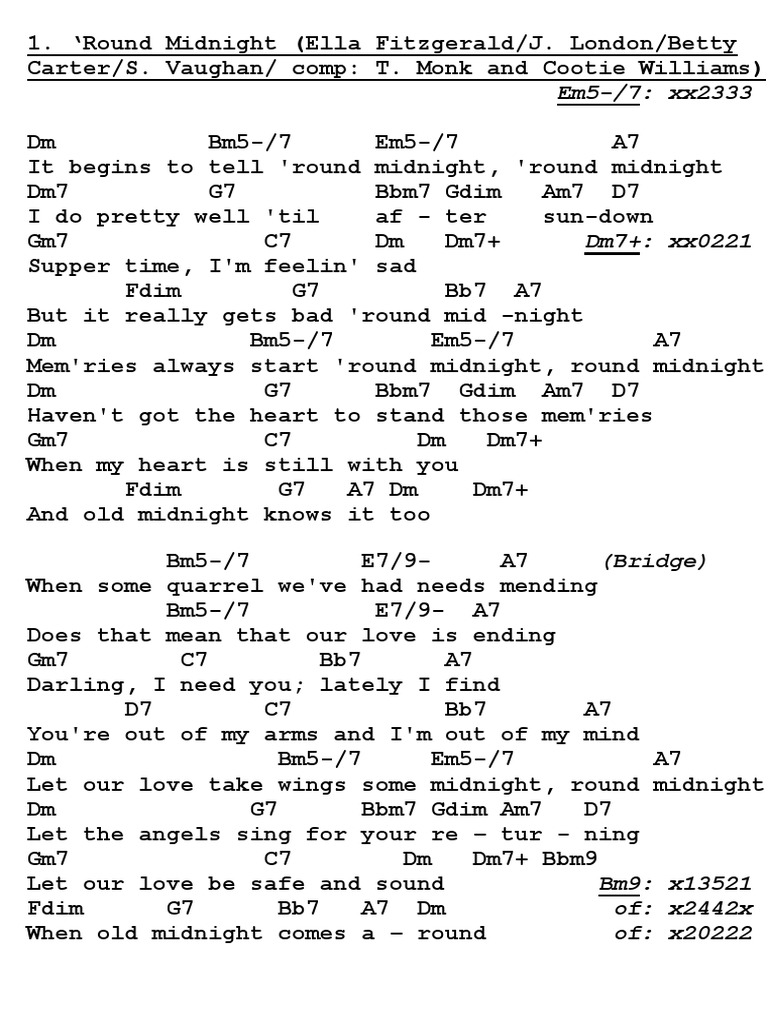 Gitaarakkoorden en Teksten Jazz Standards Vocaal CD 3 | PDF | Jazz ...