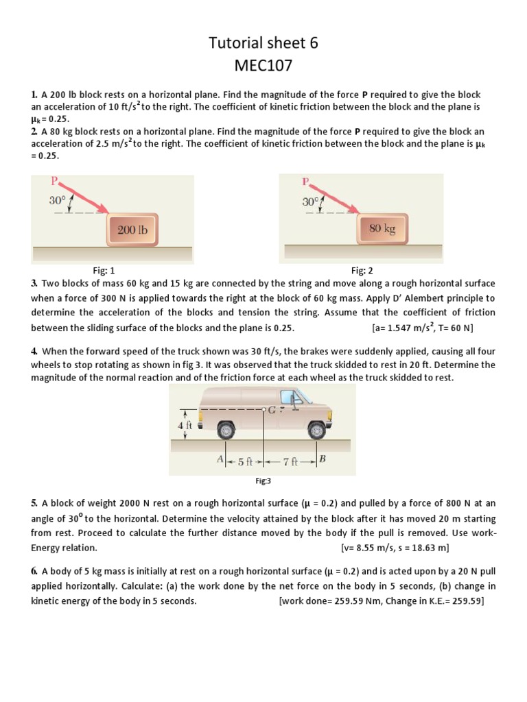 Forces, Friction, and Kinetic Energy: Solving Mechanics Problems ...