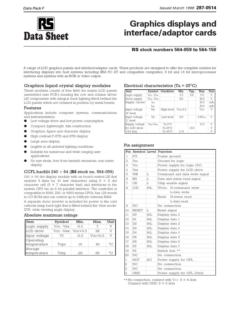 LCD Ibm Pinout | PDF | Liquid Crystal Display | Computer Monitor