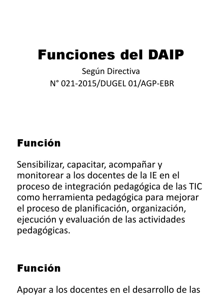 Funciones DAIP | PDF