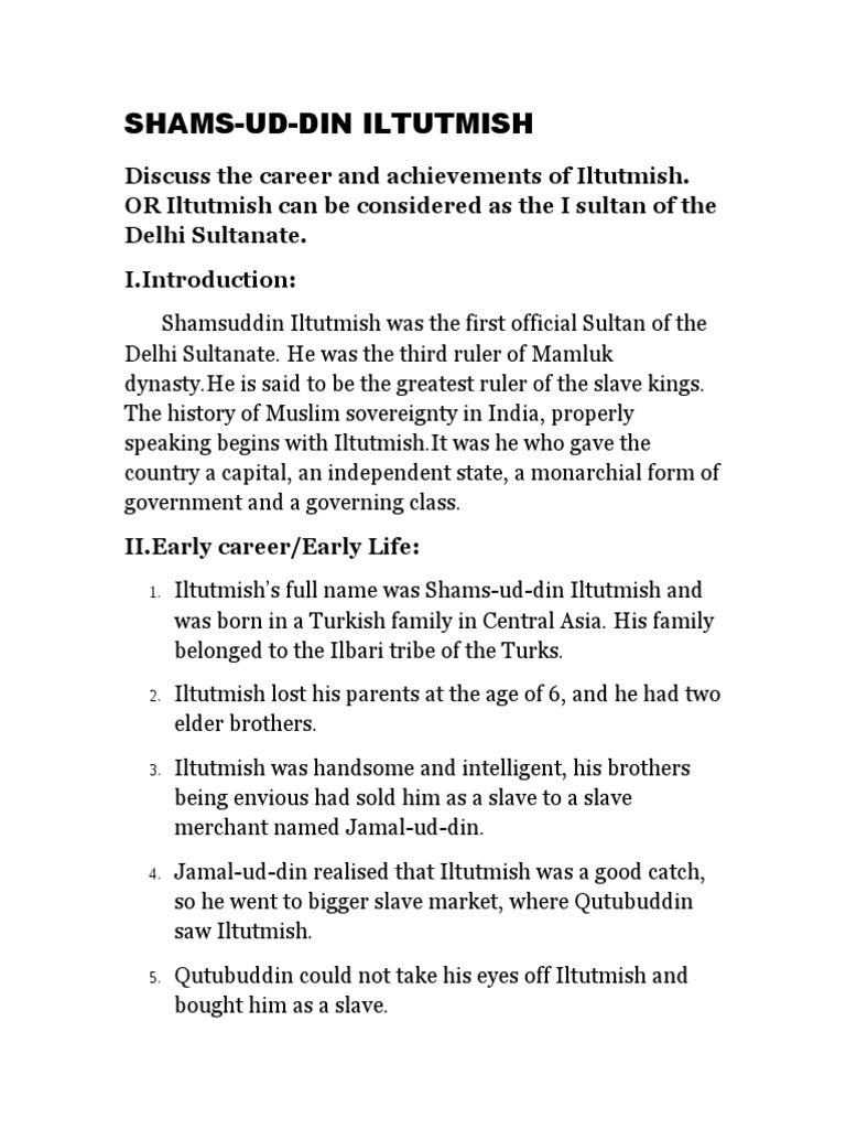 Shams-Ud-Din Iltutmish | PDF