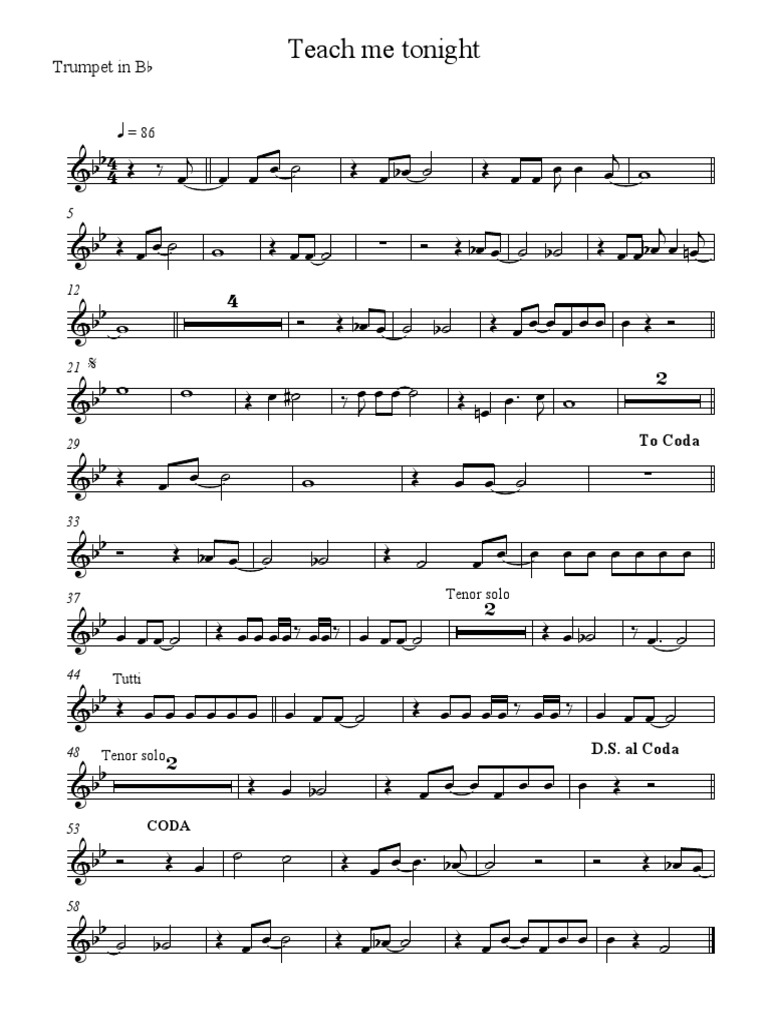 Teach Me Tonight Trumpet | PDF