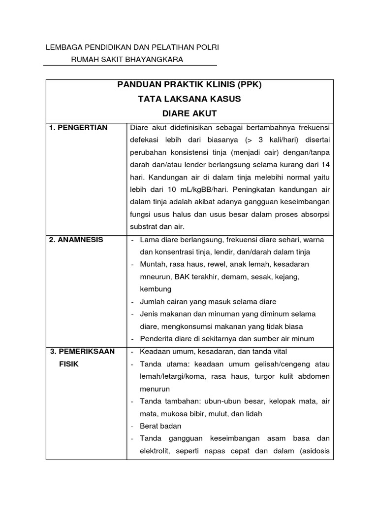PPK Diare Akut Fix Final | PDF