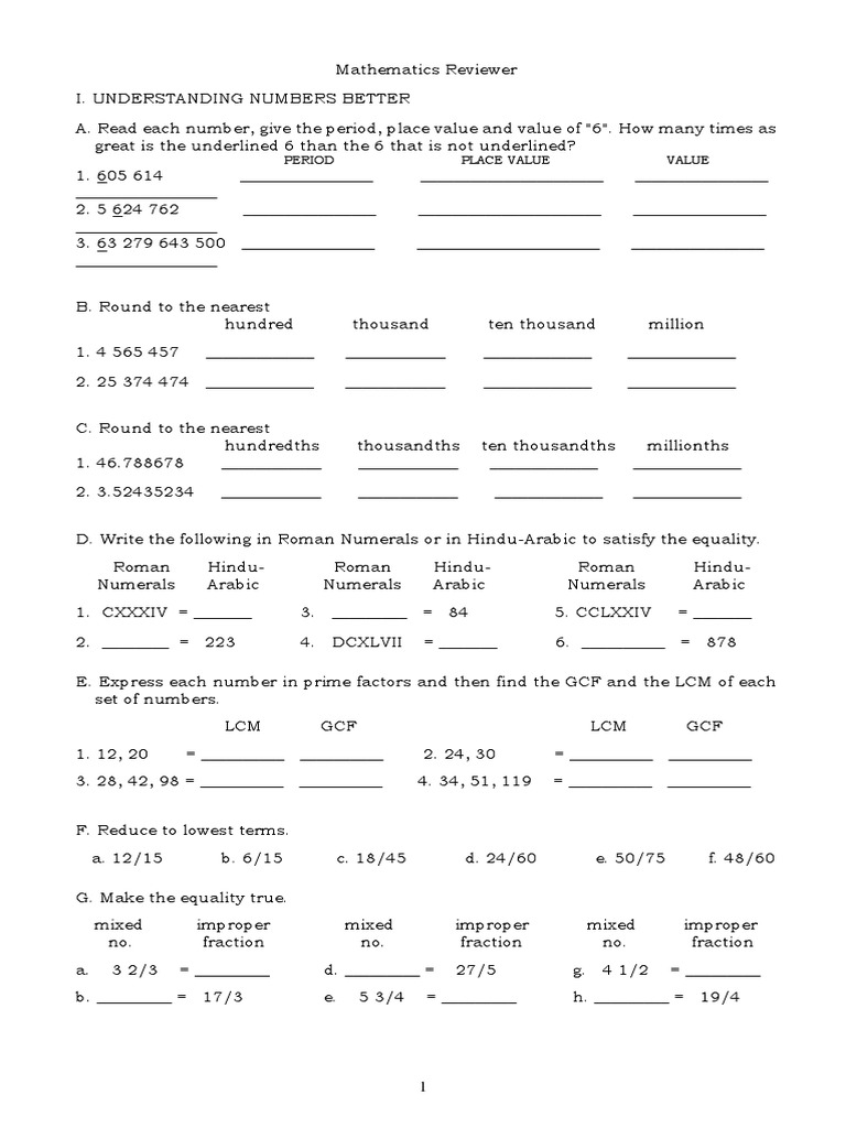 Reviewer Math Quiz | PDF | Area | Elementary Mathematics
