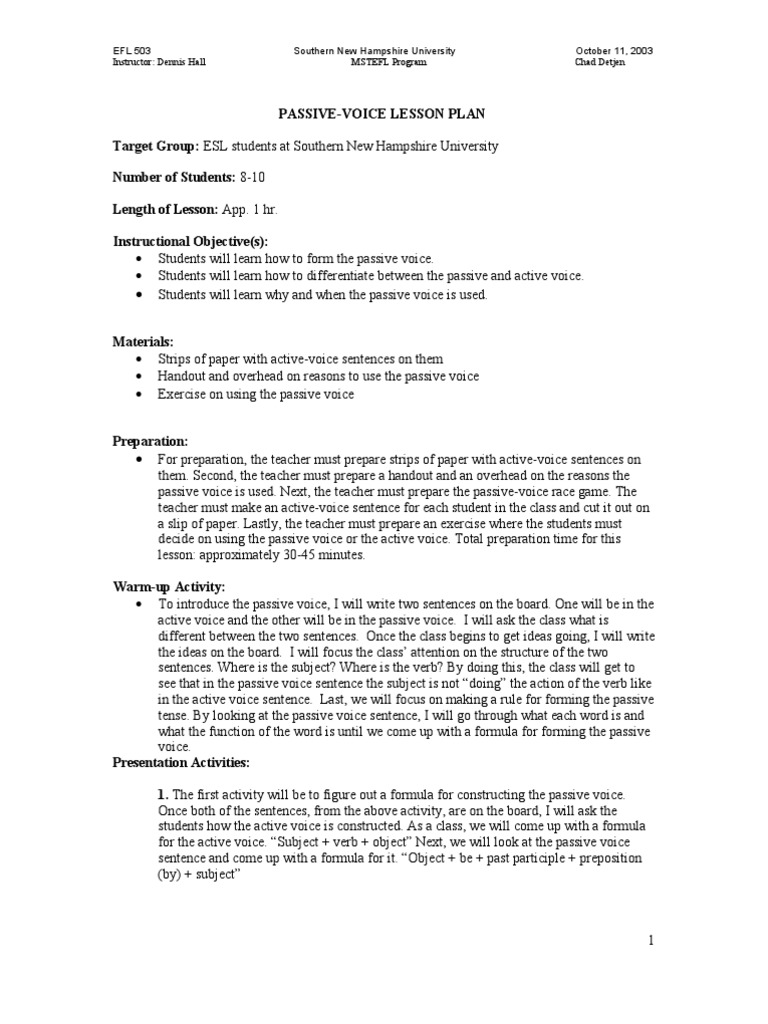 Passive Voice Lesson | PDF | Verb | Language Mechanics