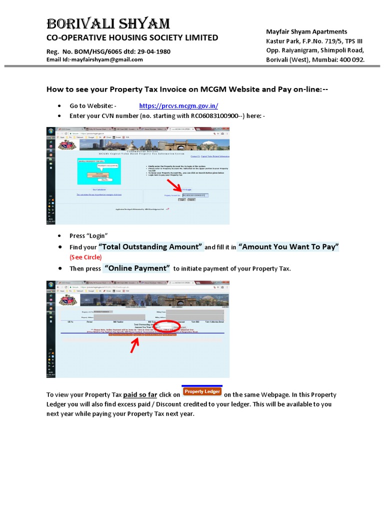 How To See Your Property Tax Invoice On MCGM Website and Pay | PDF