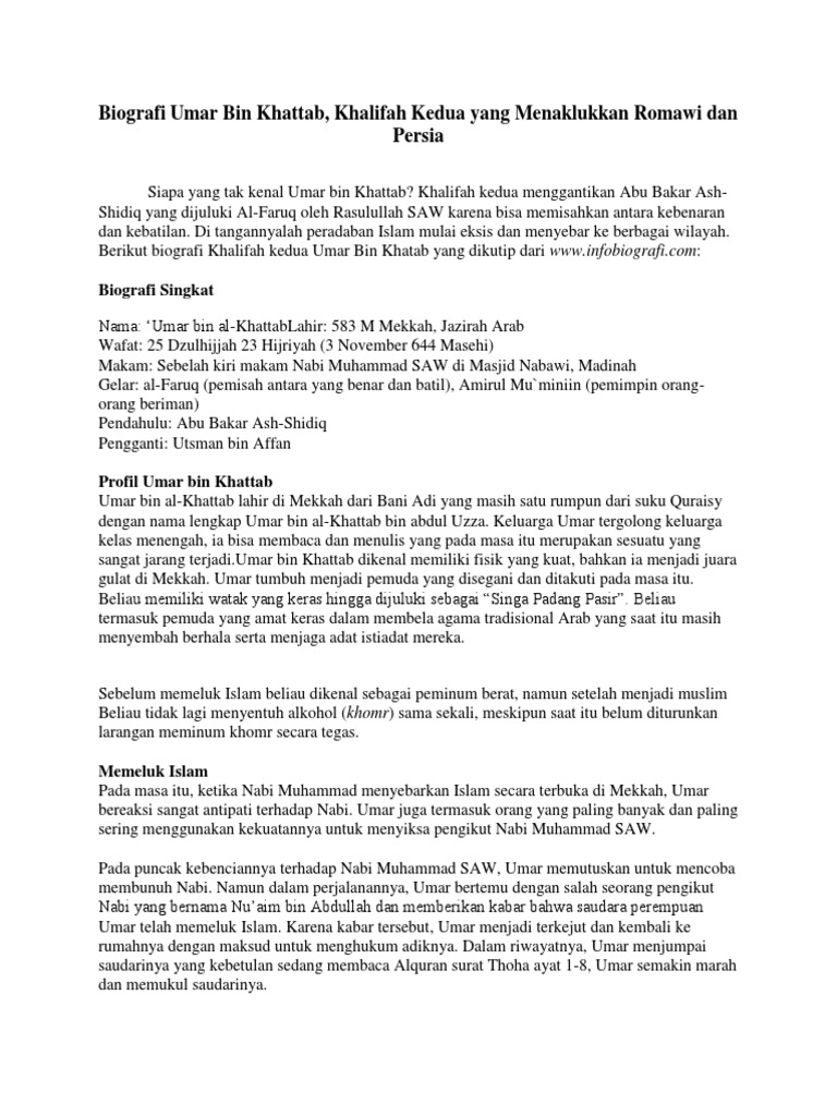 Biografi Umar Bin Khattab Pdf