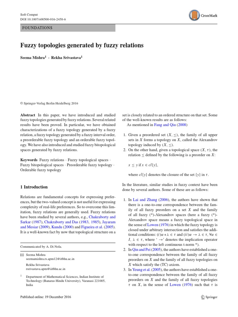 Published Paper - Paper 5 | PDF | General Topology | Mathematical Relations