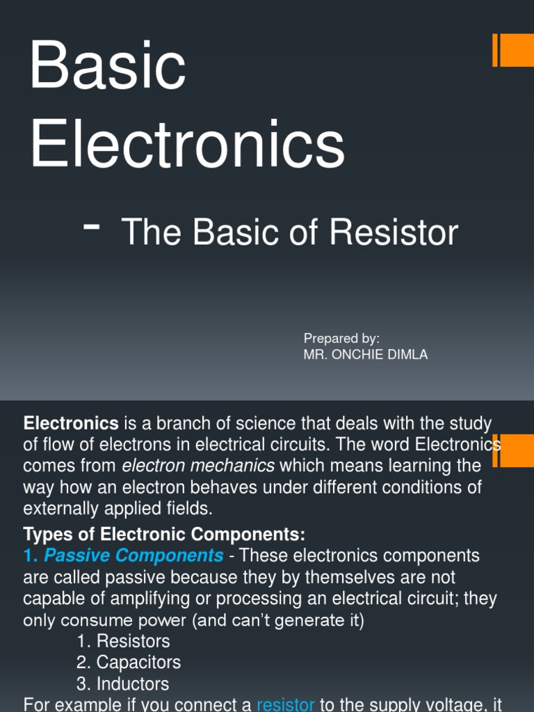 3 Resistor Presentation | PDF | Passivity (Engineering) | Resistor