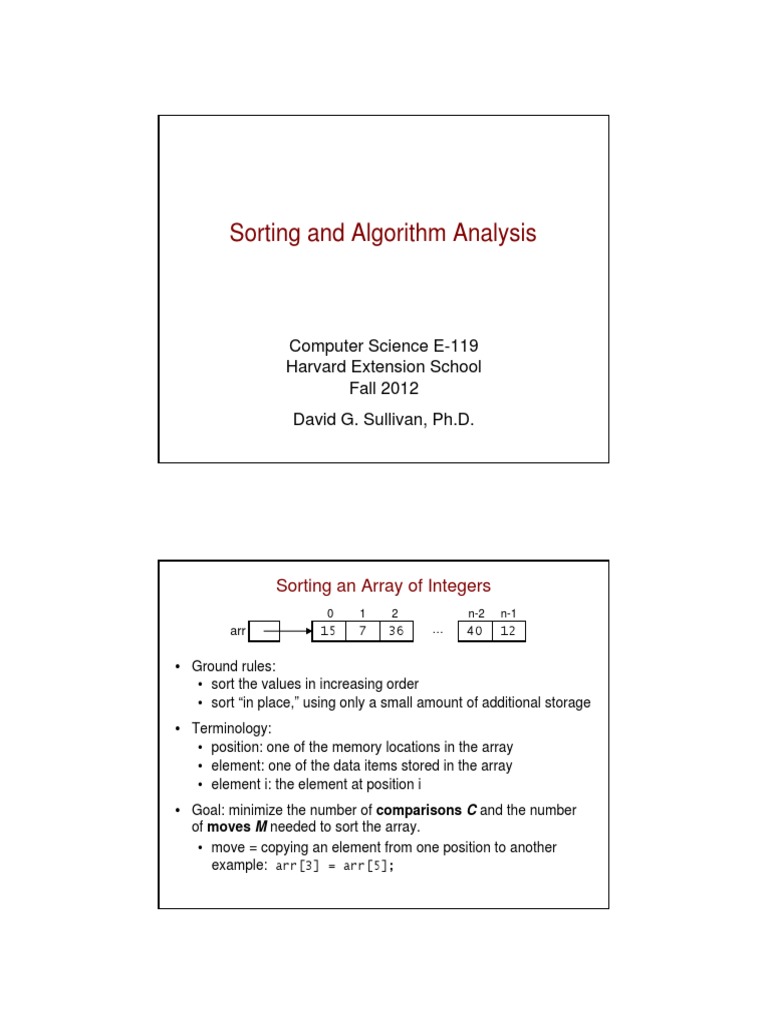 Sorting | PDF | Time Complexity | Computer Science