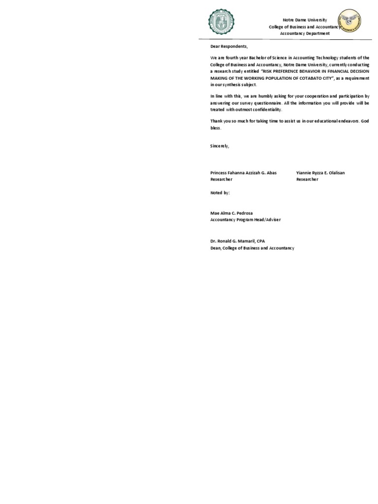 Questionnaire Cover | PDF