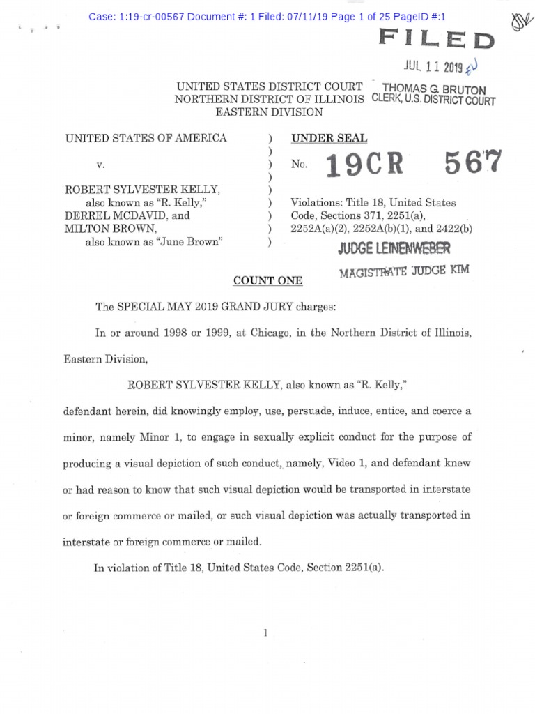 R. Kelly Chicago Indictment | PDF | Indictment | Deviance (Sociology)