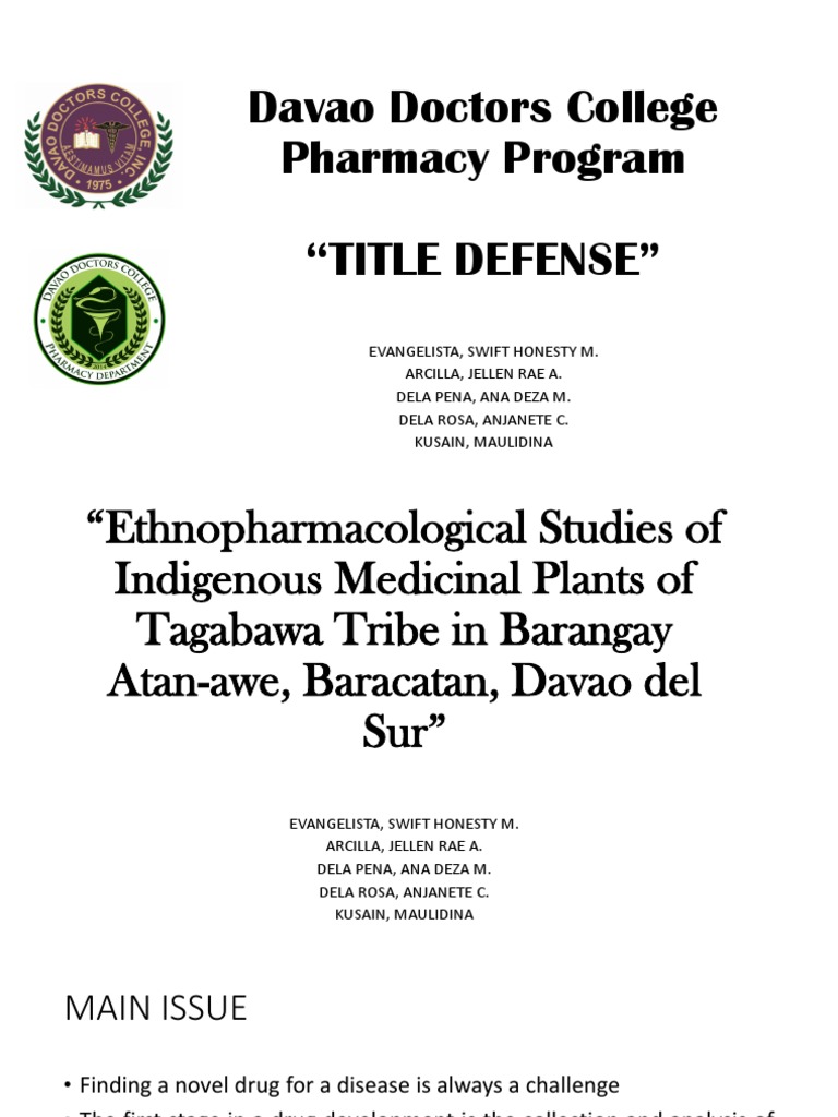Ethnopharmacological Studies of Indigenous Medicinal Plants of Tagabawa ...