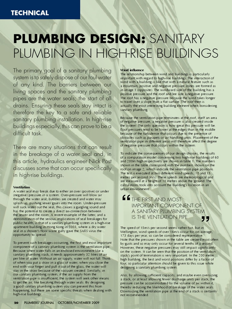 Sanitary Plumbing in High Rise Building PDF | PDF | Plumbing ...