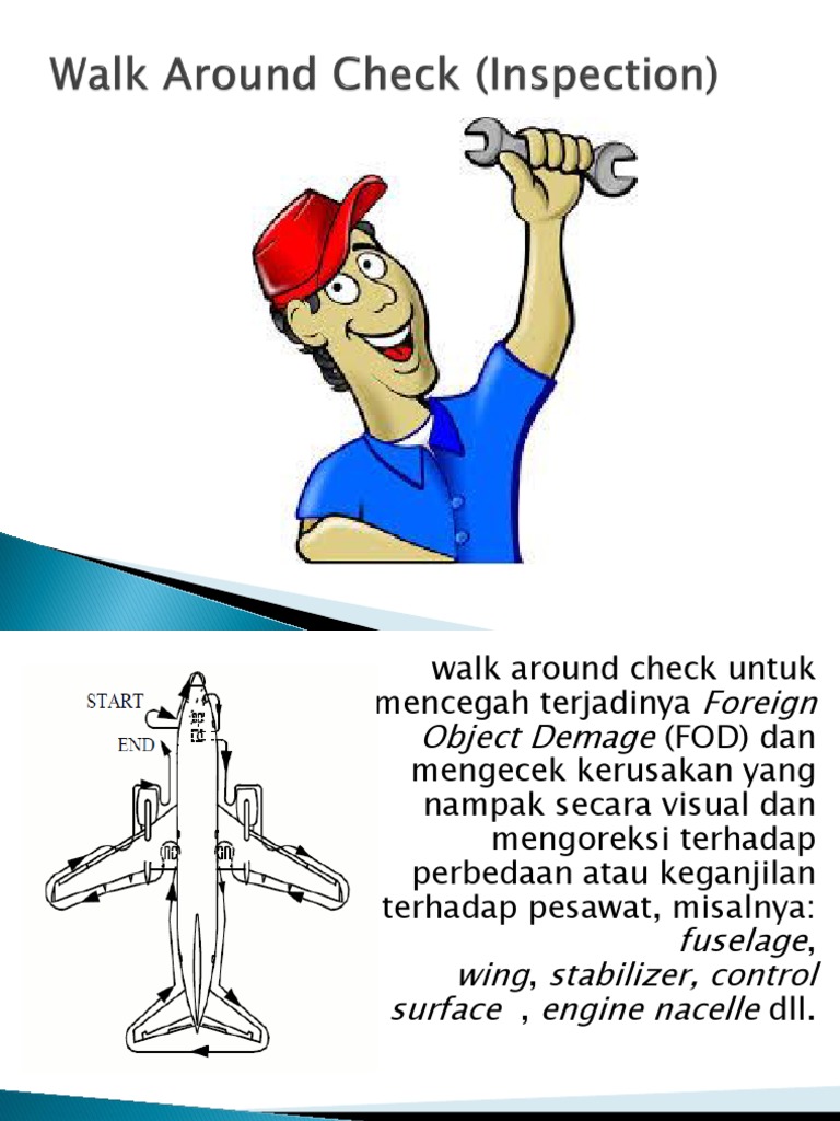 Walk Around Check (Inspection) | PDF | Landing Gear | Fuselage