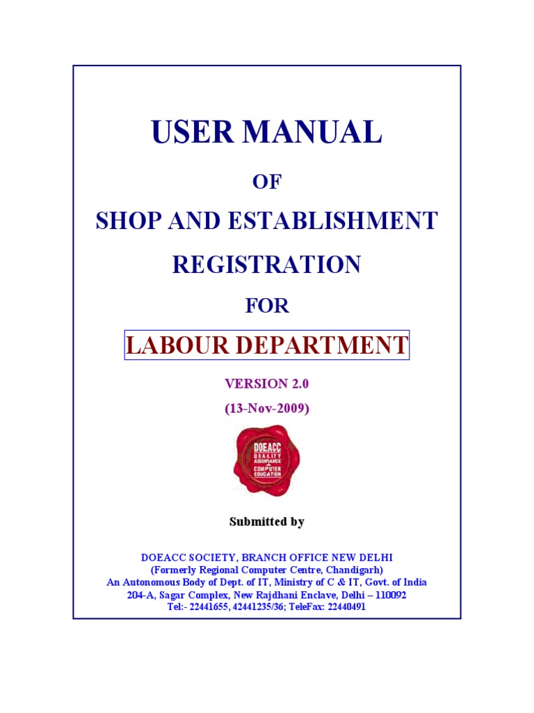 Shop and Establishment Registration Guide | PDF | Internet ...