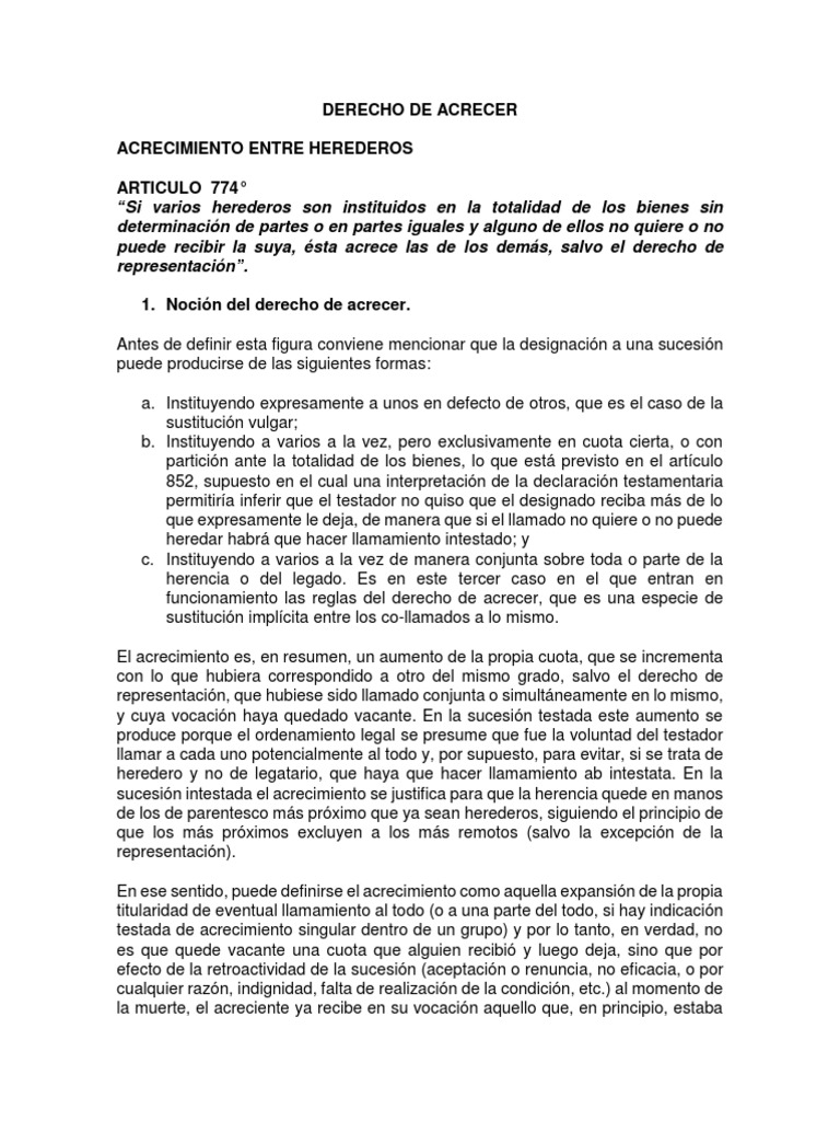 El Derecho de Acrecer | PDF | Legado | Herencia