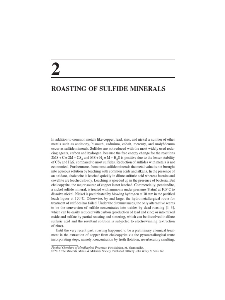 Roasting of Sulfide Minerals | PDF