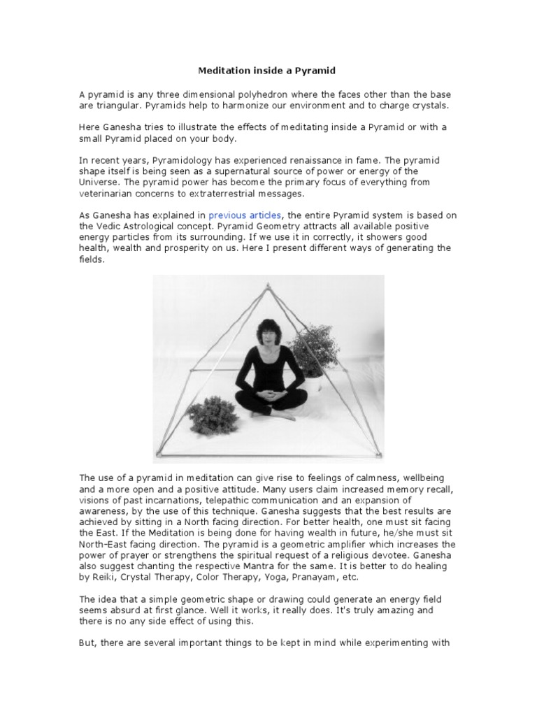 Meditation Inside A Pyramid | PDF | Meditation | Mantra