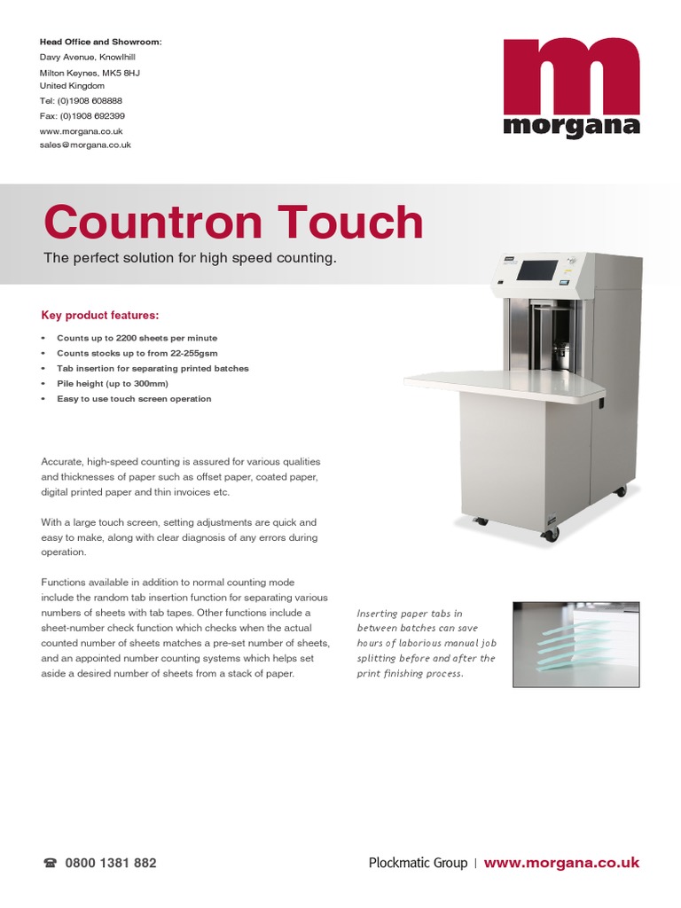 High Speed Paper Counting Machine: Countron Touch - Technical ...