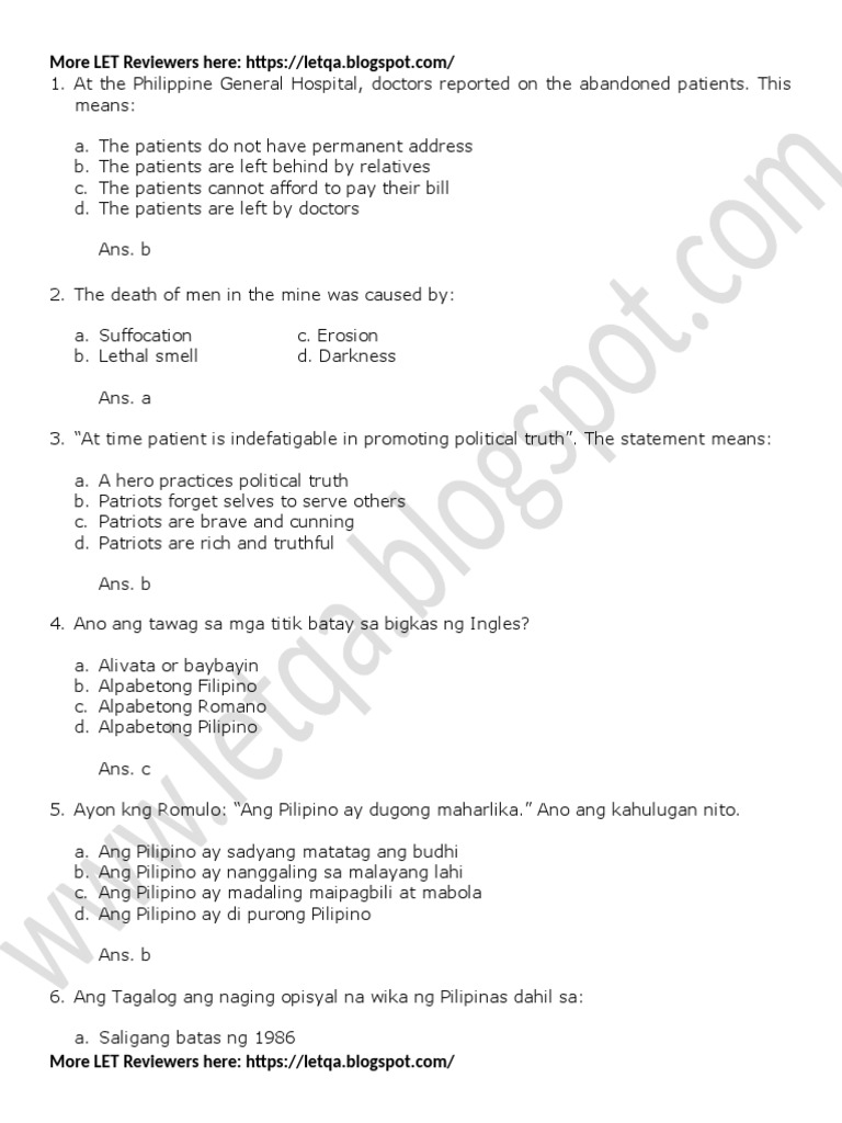 General Education LET Reviewer | Download Free PDF | Fraction ...