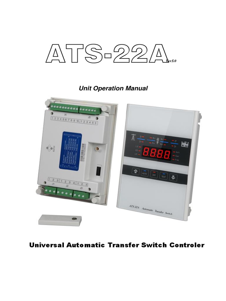 ATS-22A Automatic Transfer Switch Manual | PDF | Light Emitting Diode ...