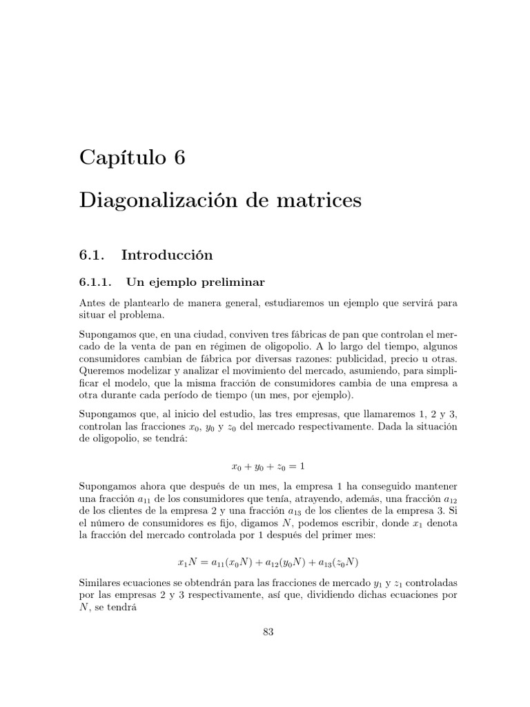 Teoria Diagonalizacion Matrices | PDF | Matriz (Matemáticas) | Valores ...