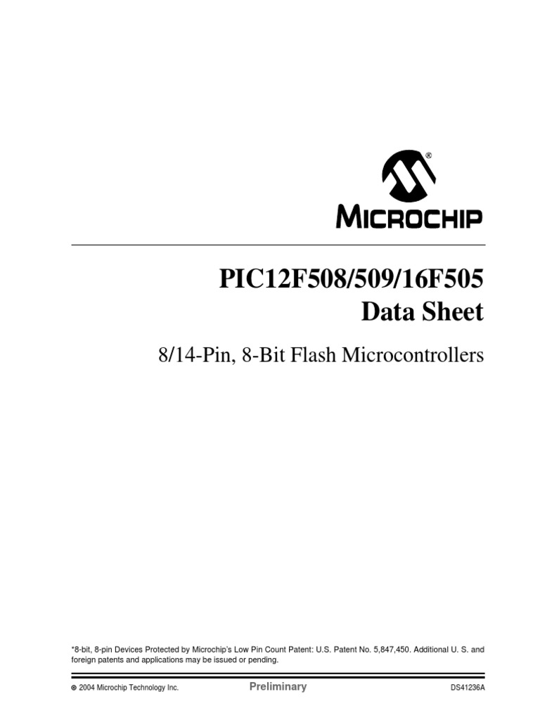 PIC12F508/509/16F505 Data Sheet: 8/14-Pin, 8-Bit Flash Microcontrollers | PDF | Microcontroller ...