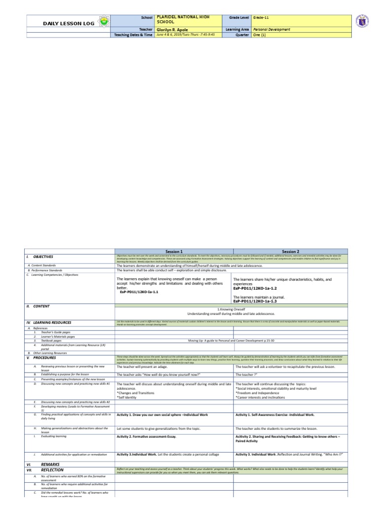 DLP Perdev 1stweek | PDF | Teachers | Learning