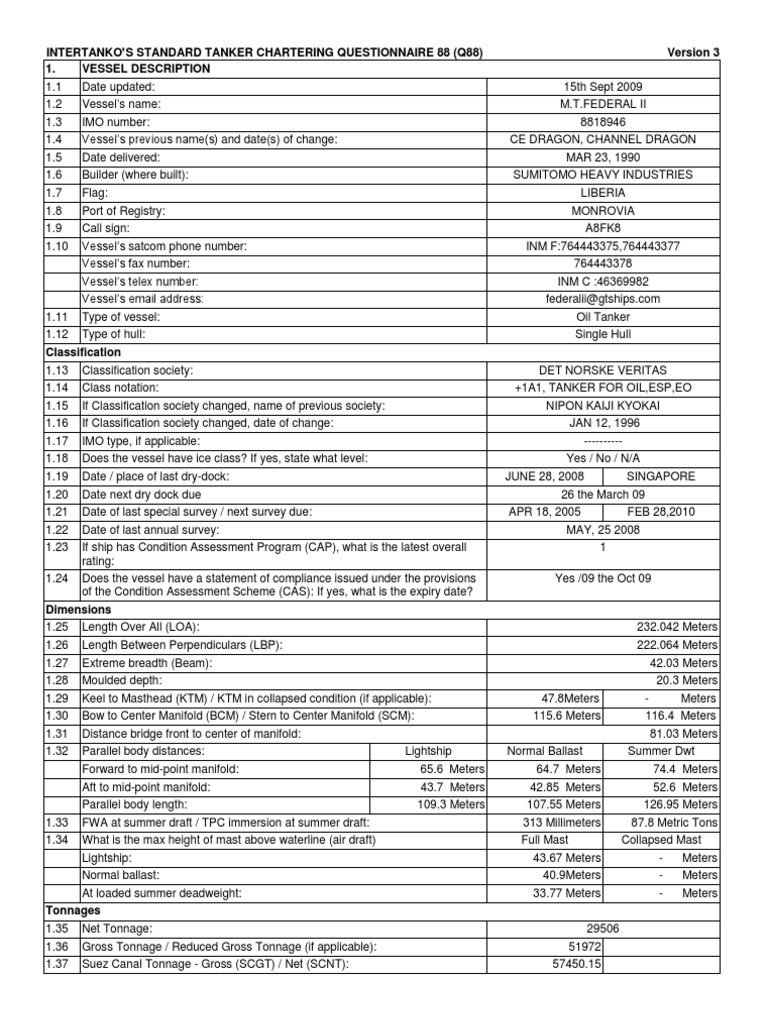Q88 Federal II | PDF | Tonnage | Ships