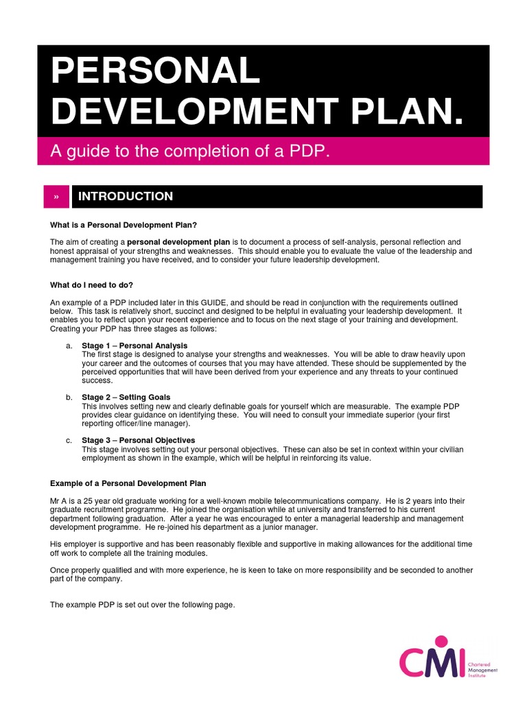 Personal Development Plan Guide | PDF | Personal Development | Leadership