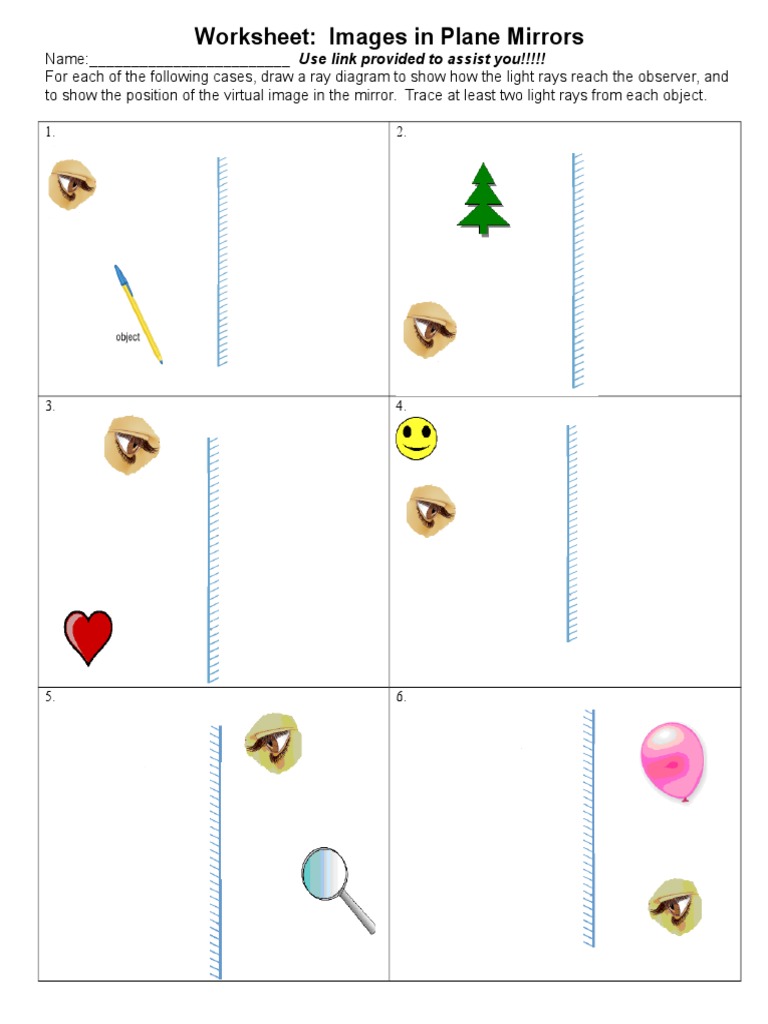 Worksheet: Images in Plane Mirrors | PDF | Computers
