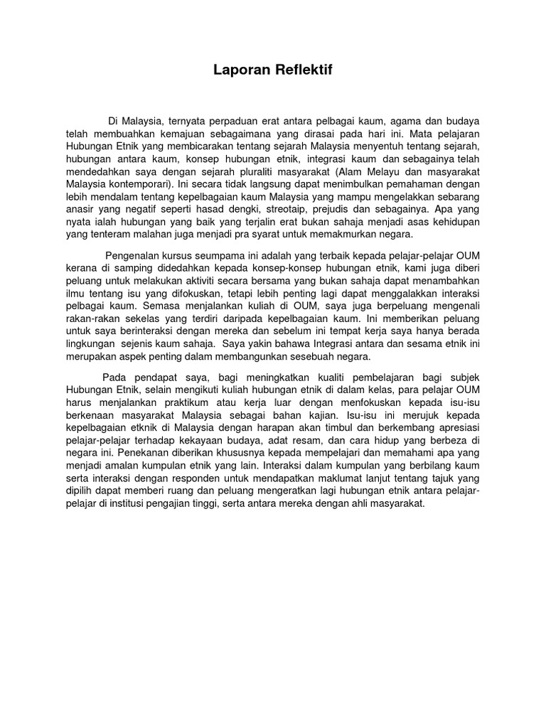 Laporan Refleksi | PDF