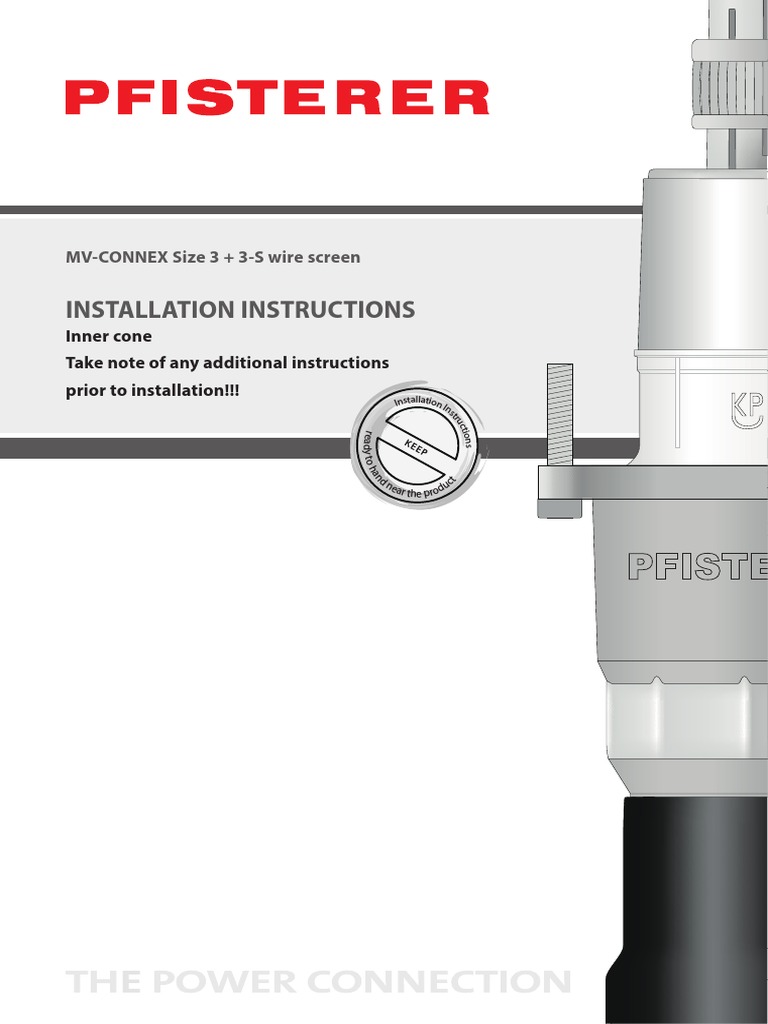 Pfisterer Connex Size 3 3S Installation Instruction Wire Screen Cables ...