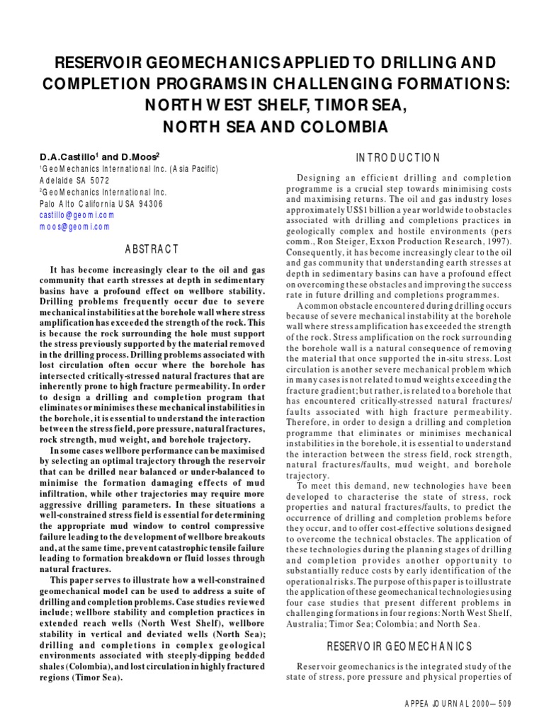 Reservoir Geomechanics Applied To Drilling PDF | PDF | Oil Well ...
