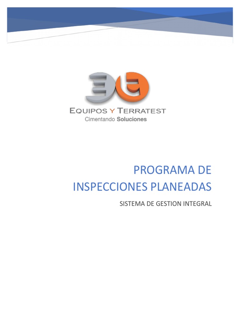 Programa de Inspecciones Planeadas | PDF | Seguridad y salud ...