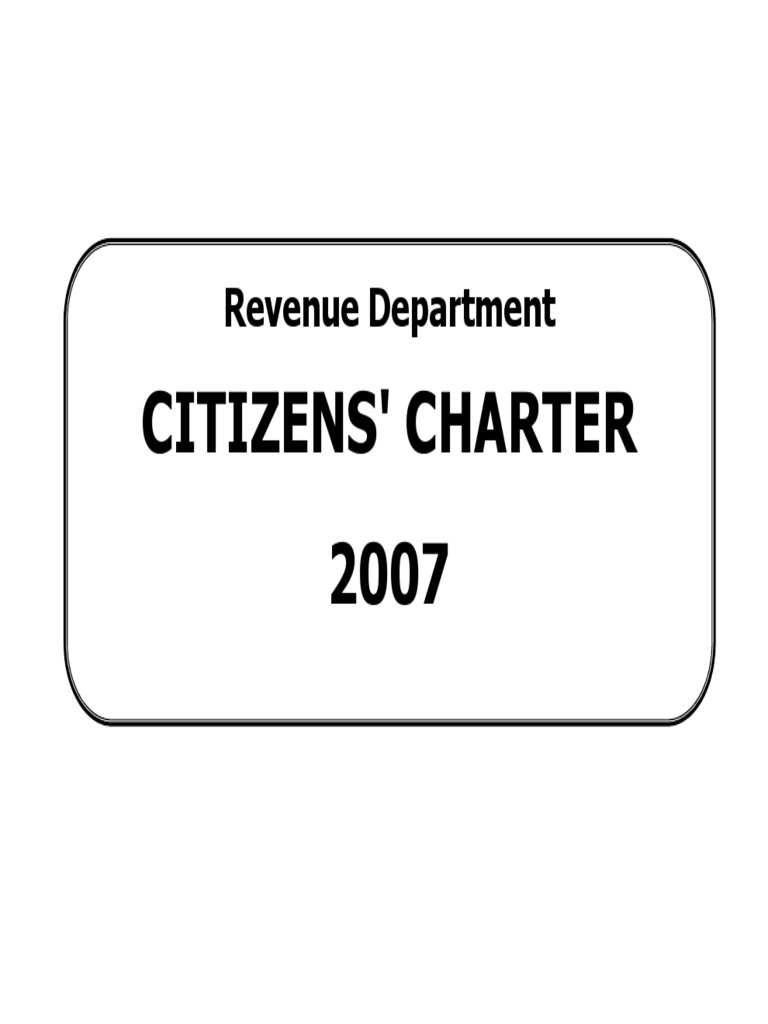 Revenue Department Citizens' Charter 2007 | PDF | Welfare | Cattle