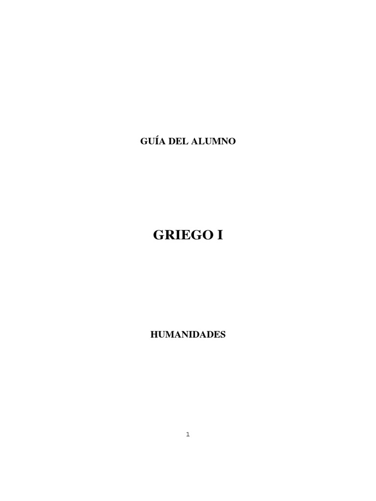 Griego I | PDF | Lengua griega | latín