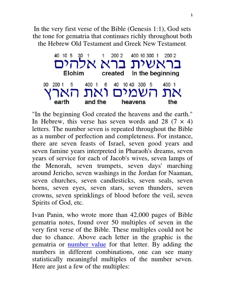 Gematria of God | PDF | Chapters And Verses Of The Bible | Greek Alphabet